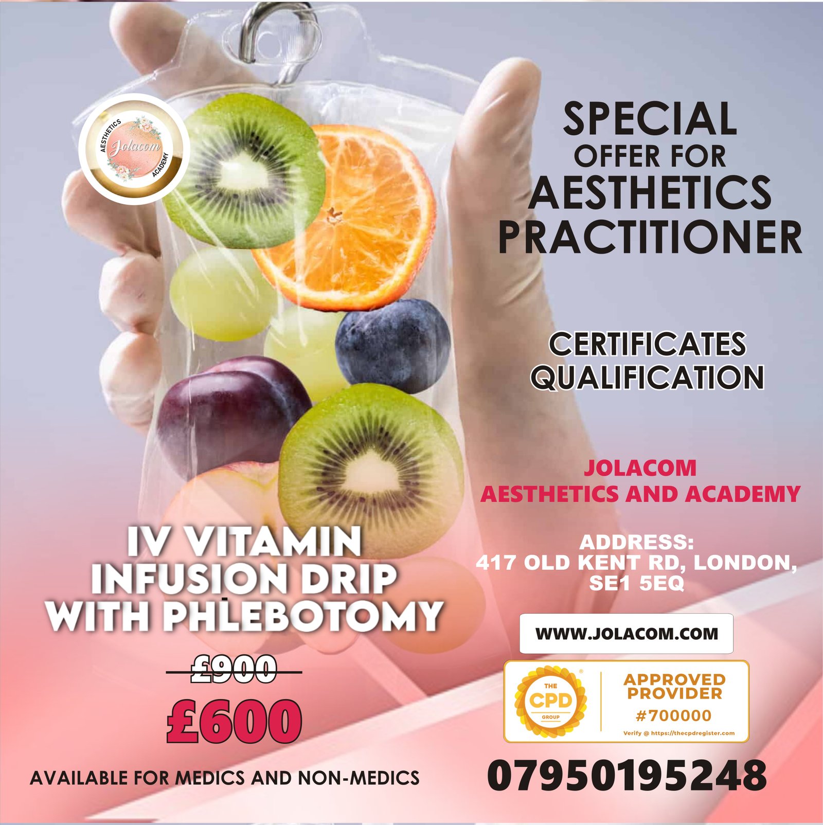 IV Vitamin Drip Infusion with PHLEBOTOMY – Jolacom Aesthetics and Academy